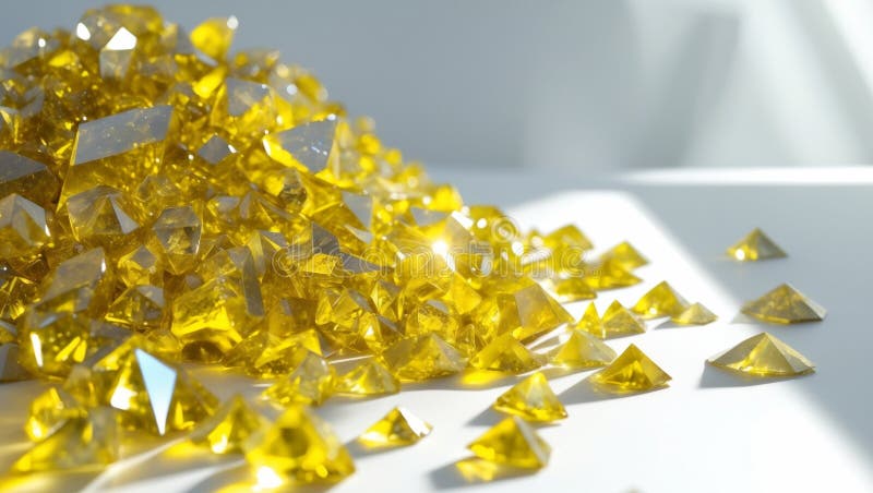 A Close Up of a Pile of Yellow Crystals on a Table Stock Photo - Image ...