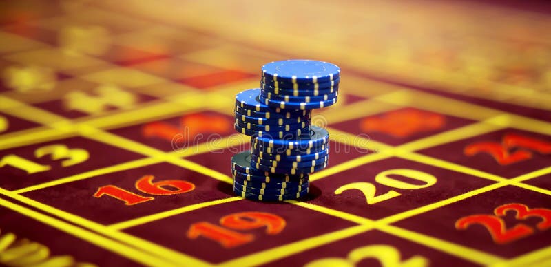Close Up of Piles of Chips on the Roulette Table Stock Photo - Image of ...