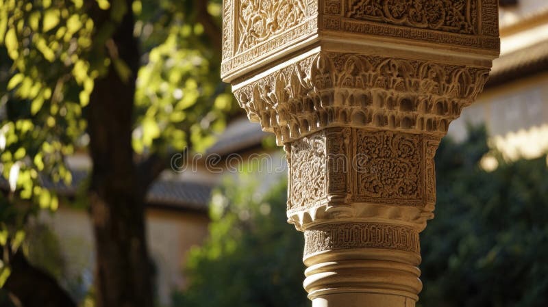 Close-up of a Pillar with a Tree in the Background, Great for ...