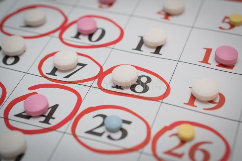 Close-up of Pills on a daily and Weekly Calendar Stock Image - Image of ...