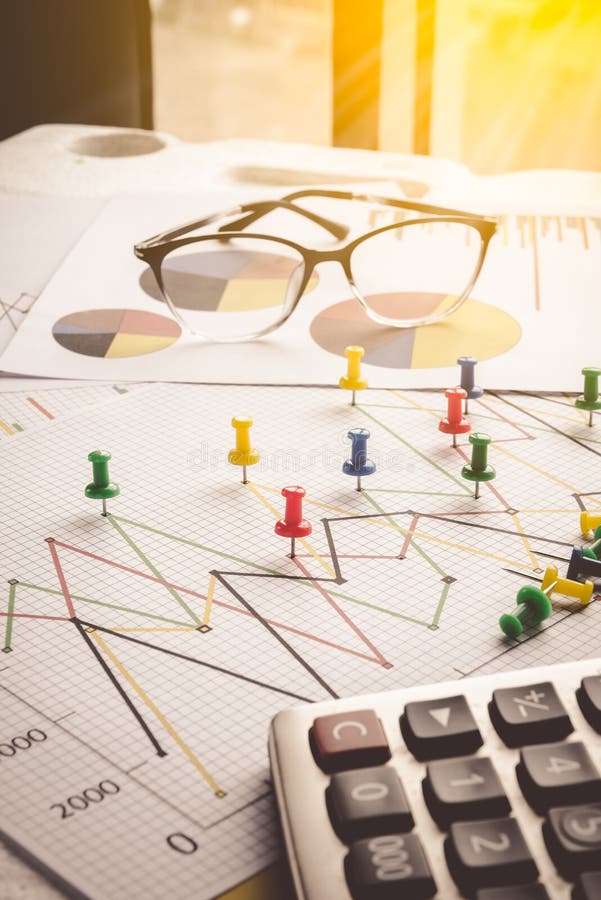 Close Up of Pin on Graph Data Stock Photo - Image of fixation, label ...