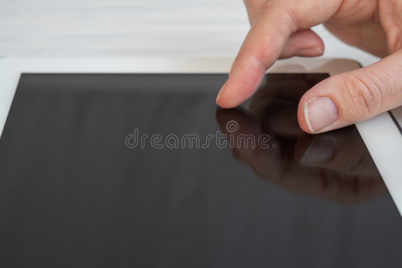 Close-Up Pinch Motion on Tablet Stock Photo - Image of design, device ...