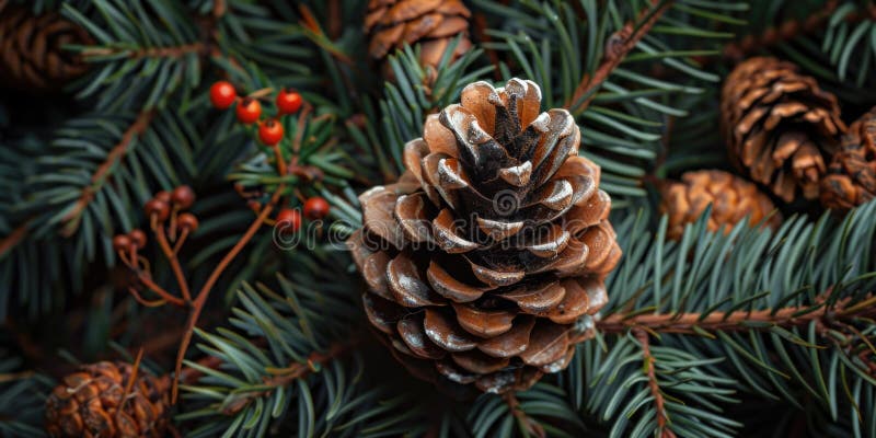 Close Up of a Pine Cone on a Tree, Suitable for Nature Themes Stock ...