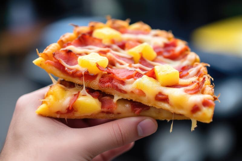 Pineapple pizza slice stock vector. Illustration of cartoon - 122451874