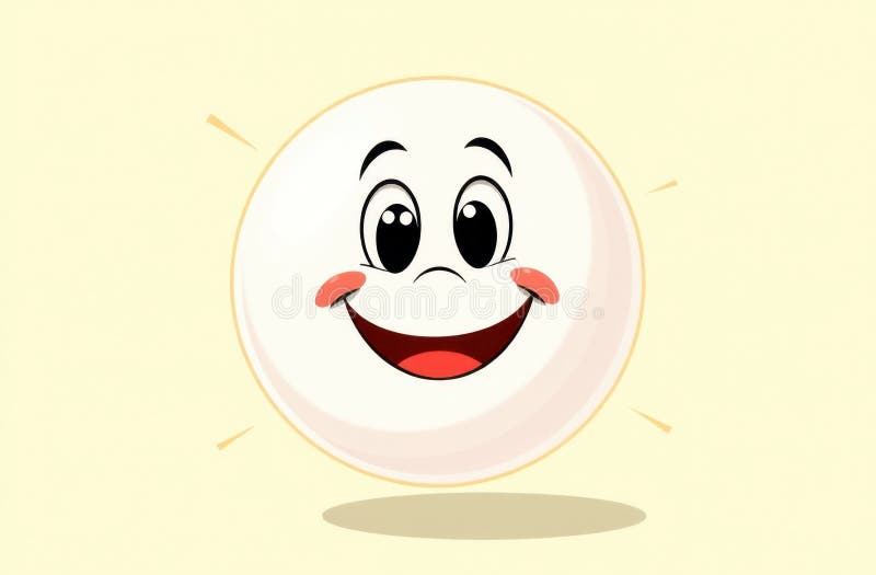 Close Up of a Ping Pong Ball with a Happy Face at 25-1-2025 Stock ...