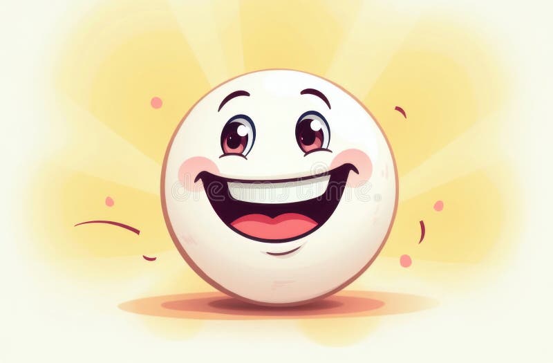 Close Up of a Ping Pong Ball with a Happy Face at 25-1-2025 Stock ...