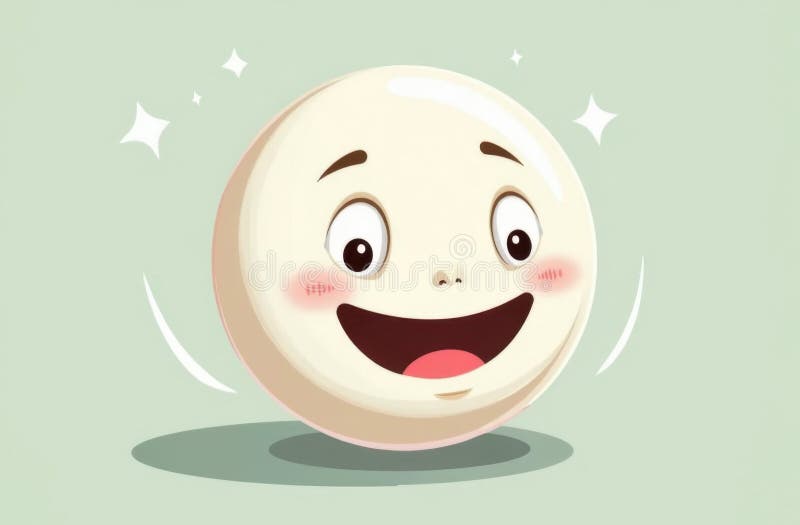 Close Up of a Ping Pong Ball with a Happy Face at 25-1-2025 Stock ...