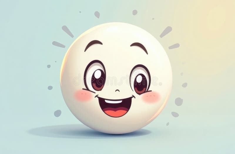 Close Up of a Ping Pong Ball with a Happy Face at 25-1-2025 Stock ...