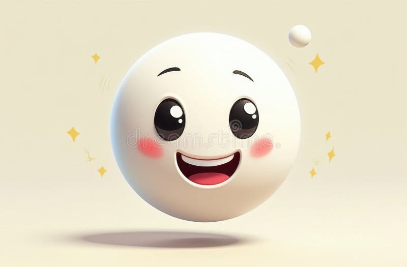 Close Up of a Ping Pong Ball with a Happy Face at 25-1-2025 Stock ...