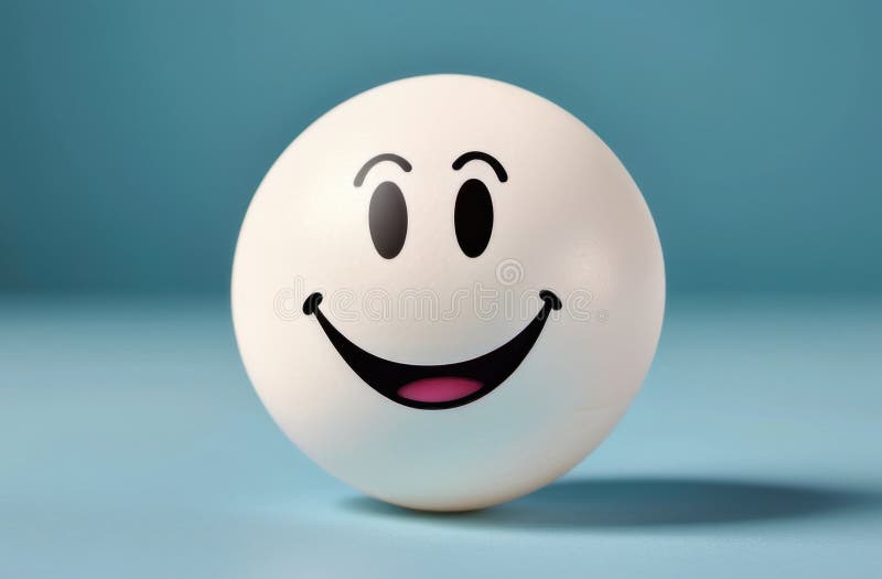 Close Up of a Ping Pong Ball with a Happy Face at 25-1-2025 Stock ...
