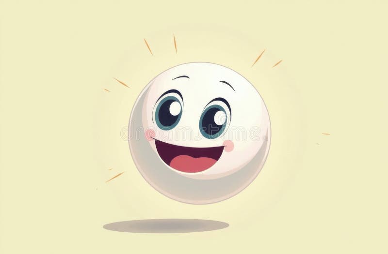 Close Up of a Ping Pong Ball with a Happy Face at 25-1-2025 Stock ...