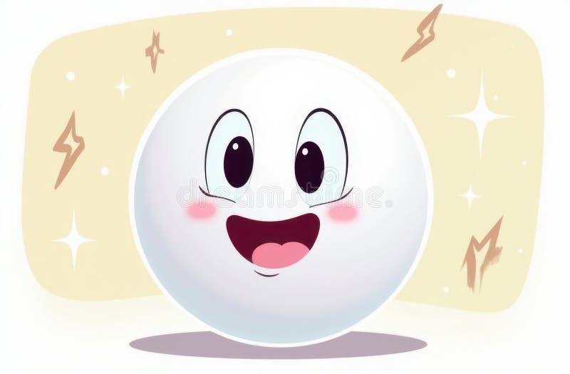 Close Up of a Ping Pong Ball with a Happy Face at 25-1-2025 Stock ...