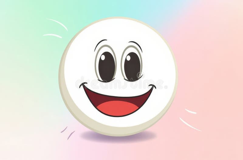 Close Up of a Ping Pong Ball with a Happy Face at 25-1-2025 Stock ...
