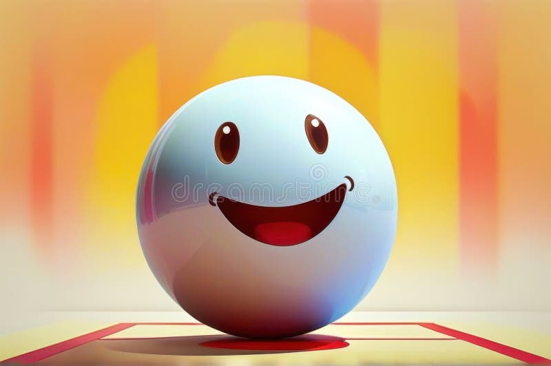 Close Up of a Ping Pong Ball with a Happy Face at 25-1-2025 Stock ...
