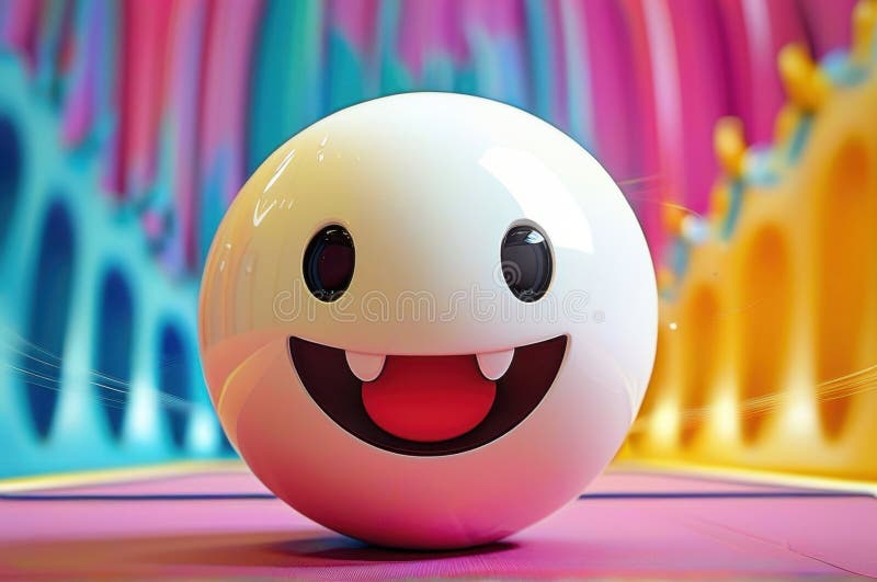 Close Up of a Ping Pong Ball with a Happy Face at 25-1-2025 Stock ...
