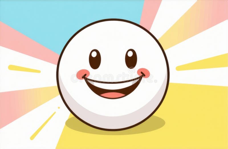 Close Up of a Ping Pong Ball with a Happy Face at 25-1-2025 Stock ...