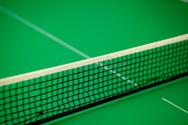 Close Up Ping Pong Net and Line - Green Table Stock Photo - Image of ...