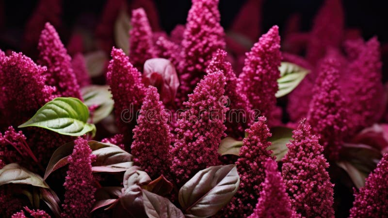 Close Up of Pink Amaranth Flowers on a Black Background. Ideal for ...