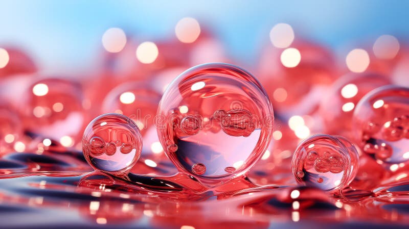 Close Up of a Pink Background with Many Small Pink Spheres. Stock Image ...