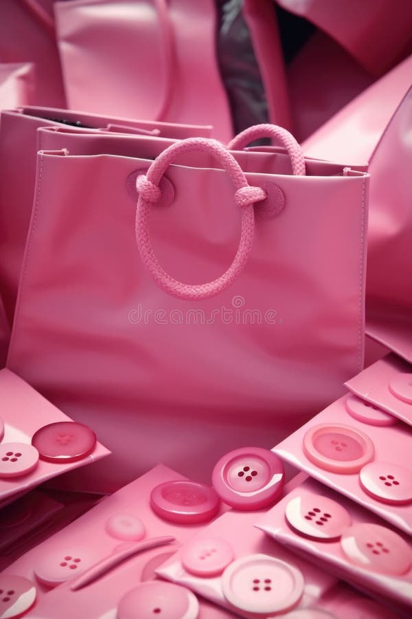 Close Up of a Pink Bag with Buttons, Versatile for Various Projects ...
