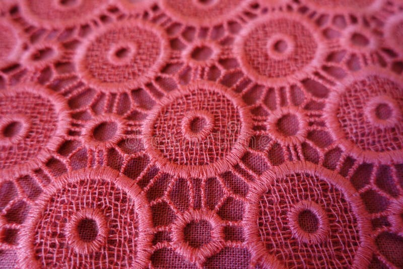 Close-up of Pink Broderie Anglaise Lace Stock Photo - Image of linen ...