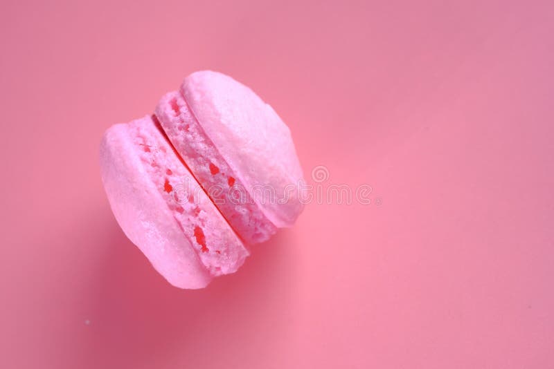 Close Up of Pink Color Macaroon on Pink Stock Image - Image of ...