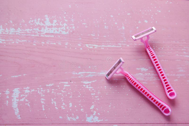 Close Up of Pink Color Razor on Table , Stock Image - Image of ...