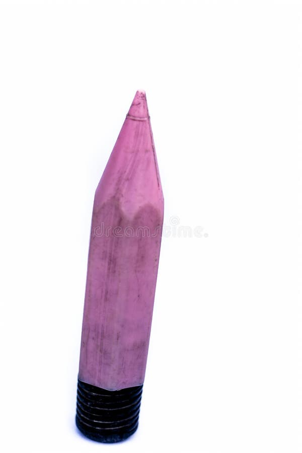 Close Up of Pink Colored Pencil Box Isolated on White of Pencil Shape ...