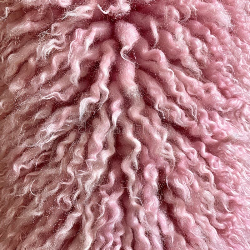 CloseUp of Pink Curly Wool Texture for Backgrounds and Textiles Stock ...