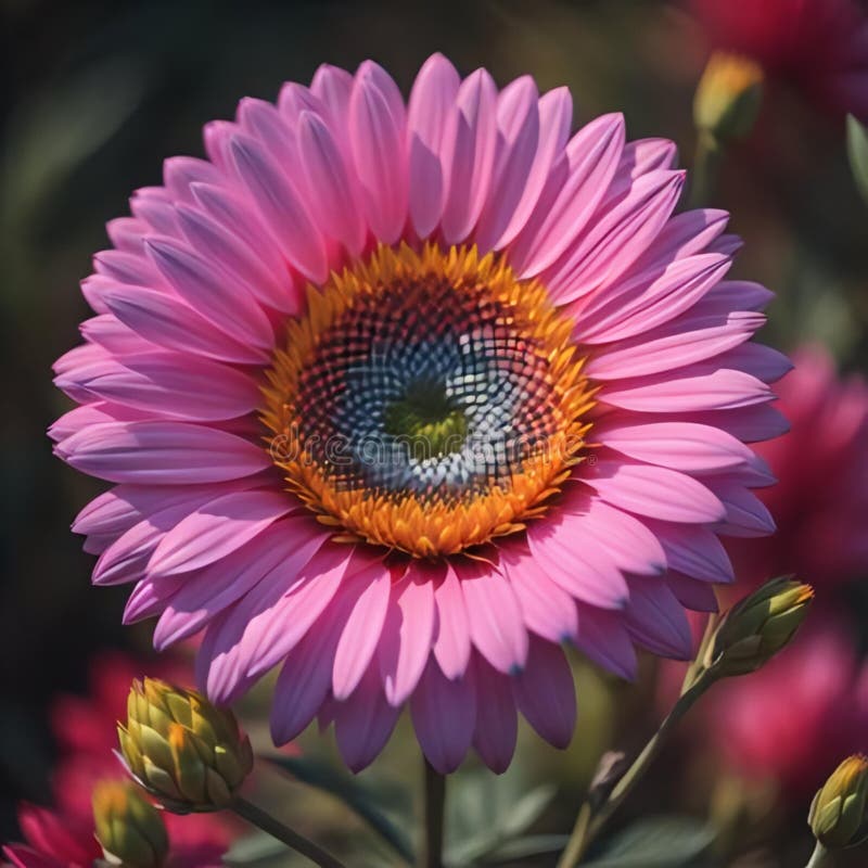 Close Up of a Pink Daisy Flower in a Garden Setting. Generative Ai ...