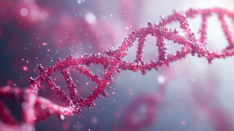 Close-up of Pink Dna Strands in a Molecular Science Concept Stock ...