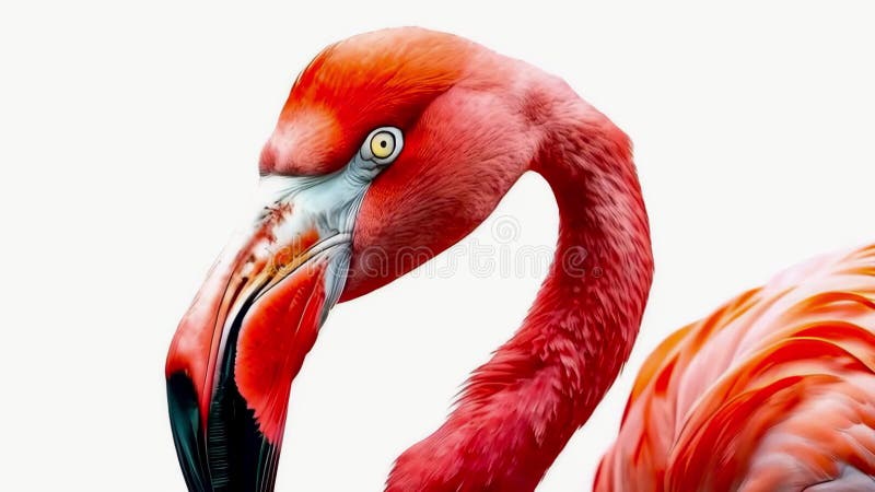 Pink Flamingo Walks Perspective Green Screen Stock Footage - Video of ...