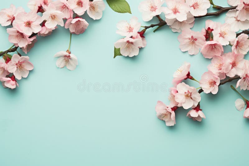 Close-Up of Pink Flowering Tree Branch Stock Photo - Image of table ...