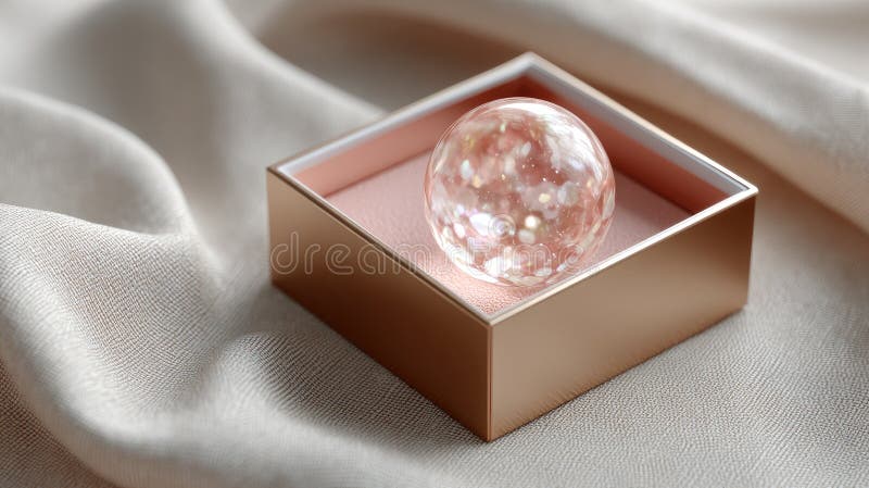 Close-up of a Pink Gold Square Ring Box Featuring a Mesmerizing ...