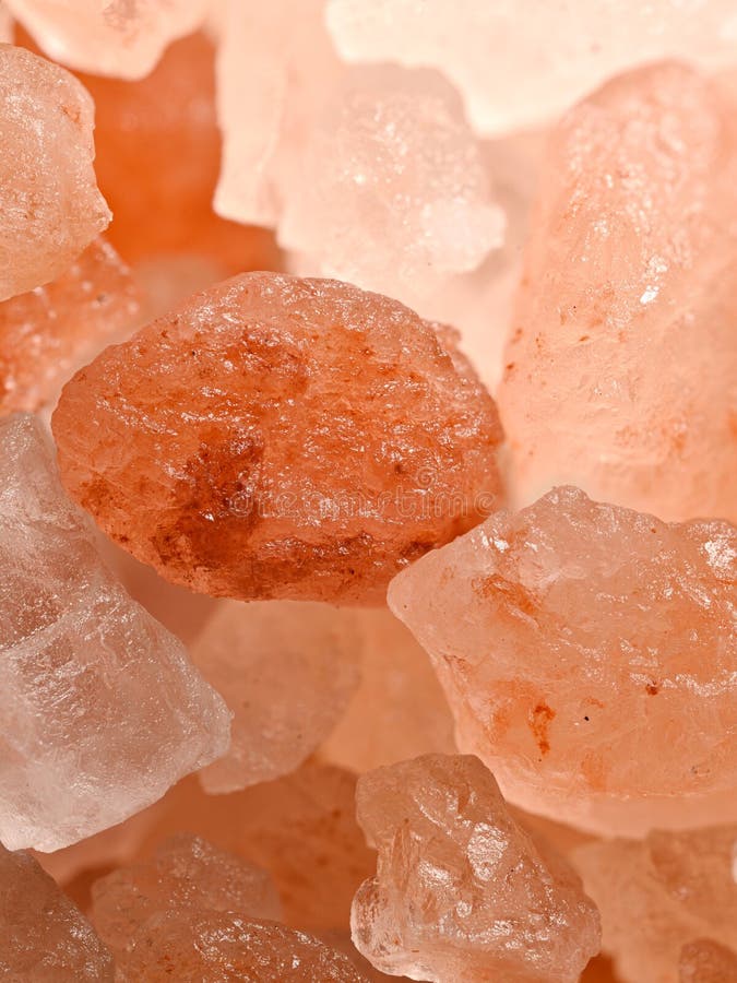 Close-up of Pink Himalayan Salt Crystals. Focus Stacking Stock Image ...
