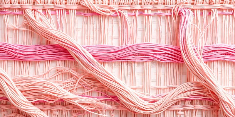 A Close Up of Pink and Light Pink Yarn Woven Together Creating a ...