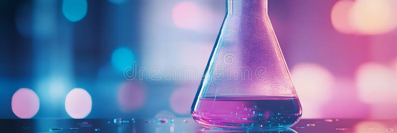 Close-up of Pink Liquid in Conical Flask Stock Illustration ...