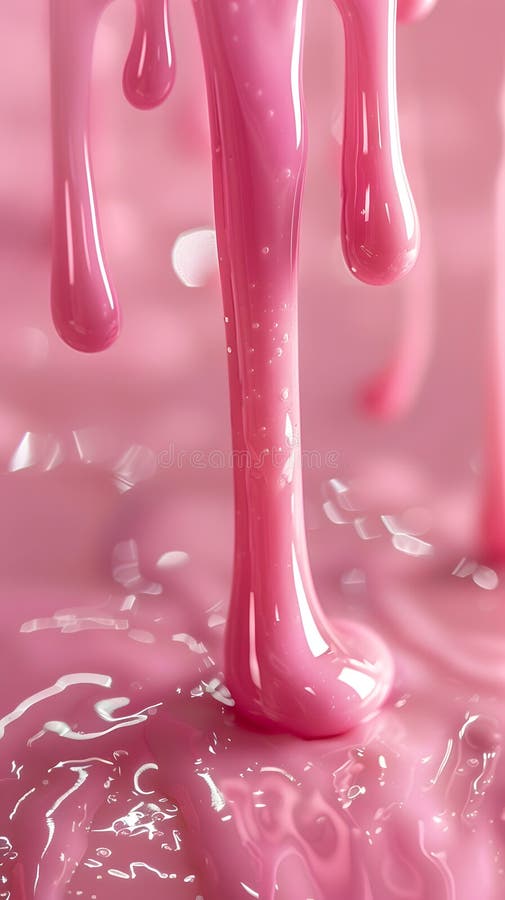 A Close Up of Pink Liquid Dripping Down a Surface Stock Image - Image ...