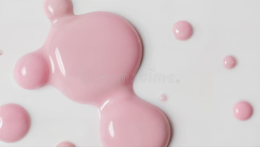 Abstract Pink Liquid Drops on White Surface Stock Photo - Image of ...