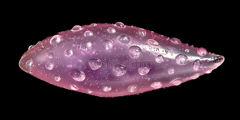 Close Up of a Pink Object Covered in Water Droplets Against a Black ...