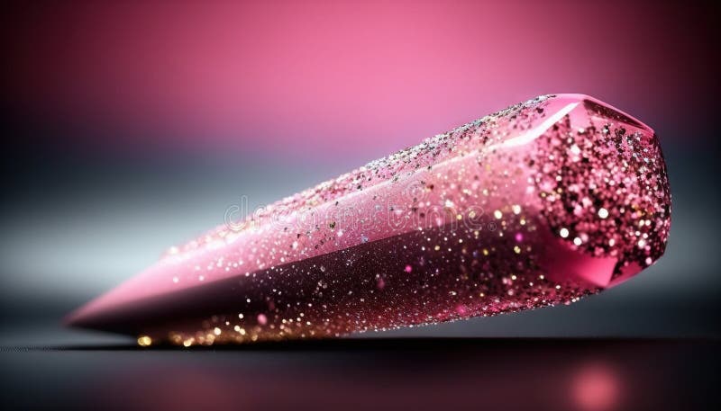 A Close Up of a Pink Object with Glitter on it. Generative Ai Stock ...