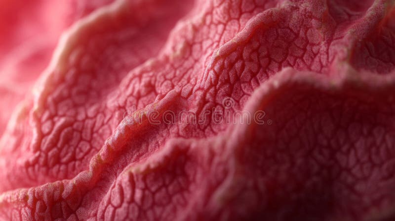 Close-Up Pink Organic Texture with Detailed Surface and Wrinkled ...