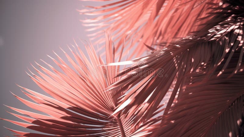 A Close Up of a Pink Palm Tree Stock Illustration - Illustration of ...