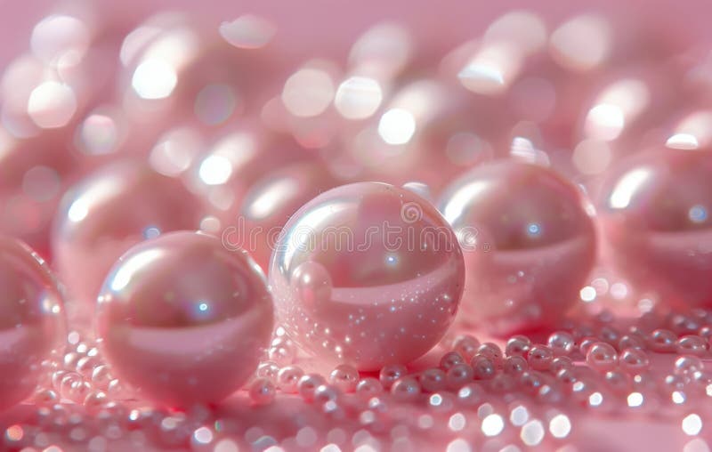 Close Up of Pink Pearls in a Row Stock Image - Image of making, white ...