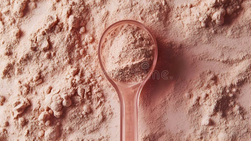 Close-up of Pink Protein Powder with Measuring Scoop Stock Image ...