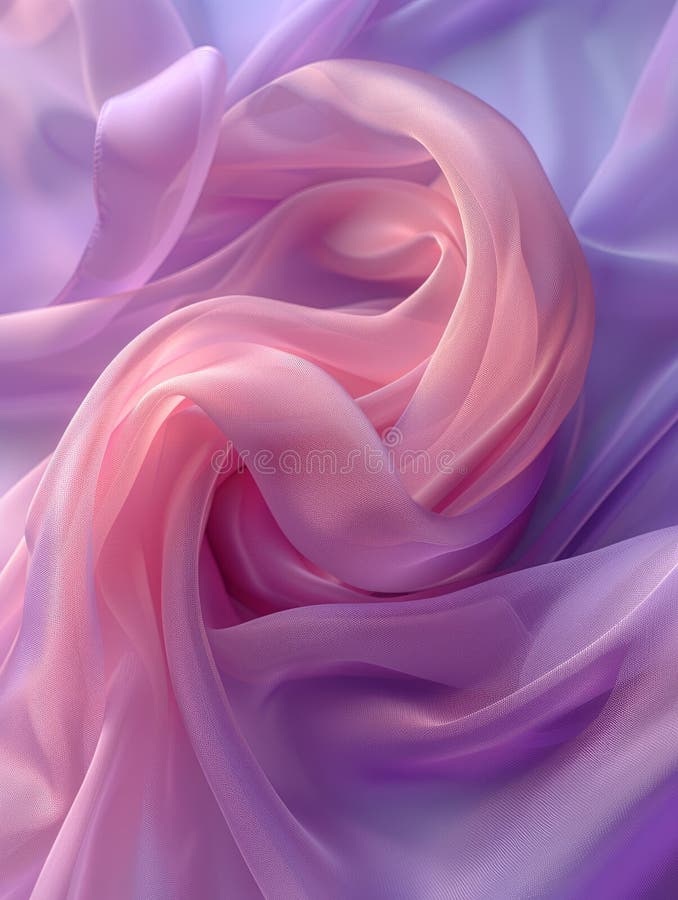 Close-up of Pink and Purple Flowing Silk Fabric Stock Image - Image of ...
