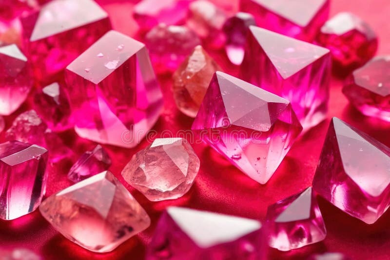 Close-up of Pink Quartz Stone Crystals Facets, Background Pattern ...
