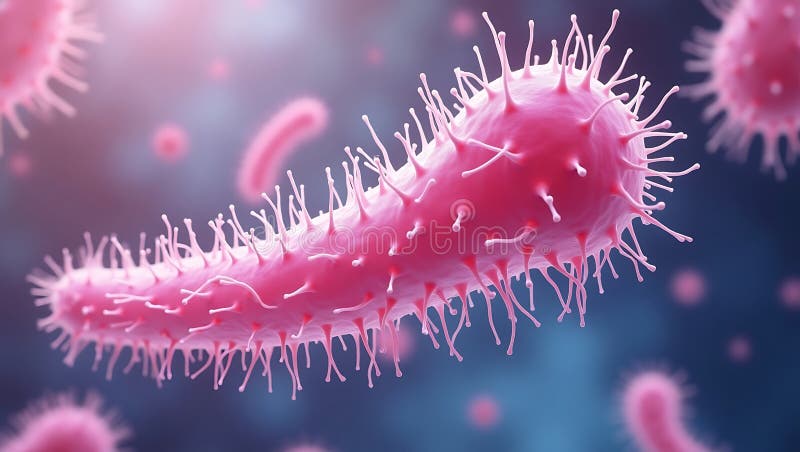 Close-up of Pink Rod-shaped Bacteria or Microbe Illustration Stock ...