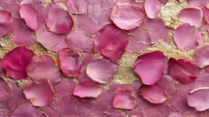 Close-up of Pink Rose Petals on a Gold and Pink Background Stock ...