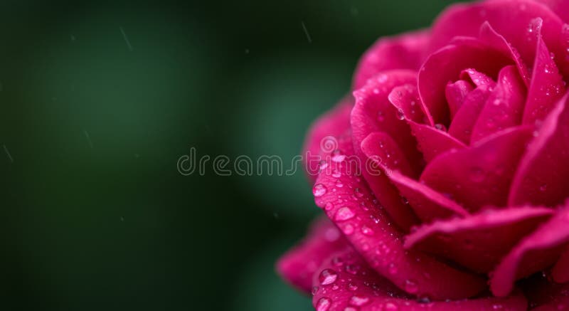 Close Up of a Pink Rose with Rain Drops Stock Image - Image of drops ...